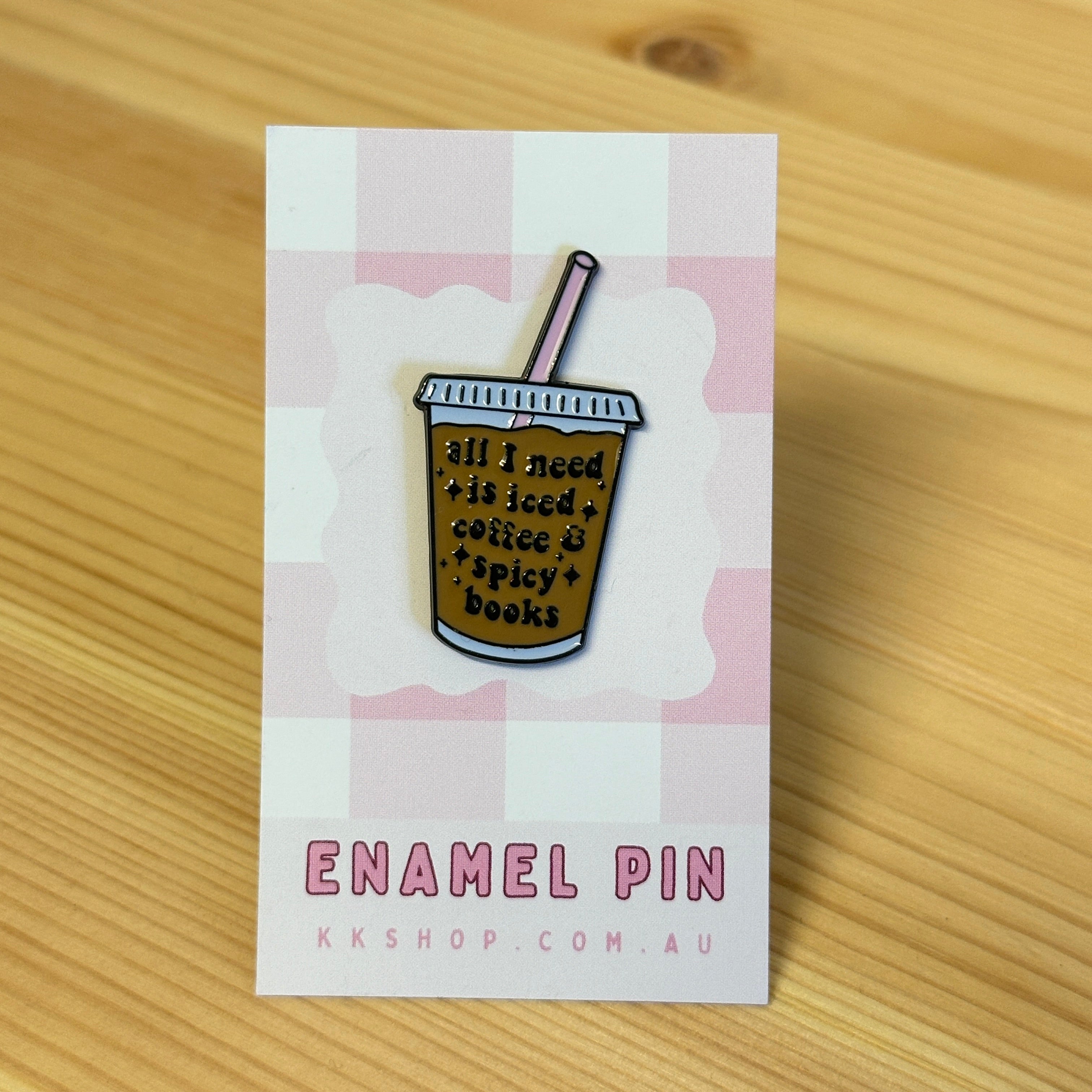 Books & Coffee Enamel Pin – kkshop